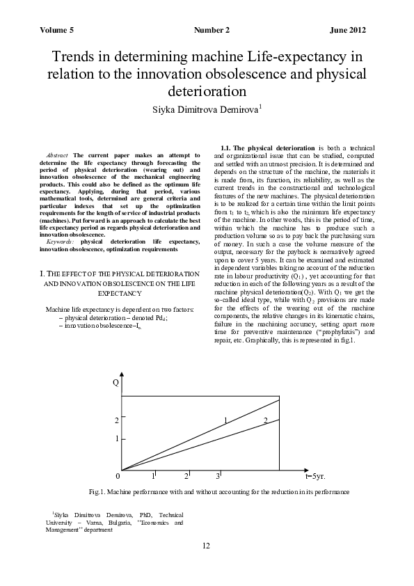 (PDF) Volume 5 Number 2 Trends in determining machine Life-expectancy in relation to the ...