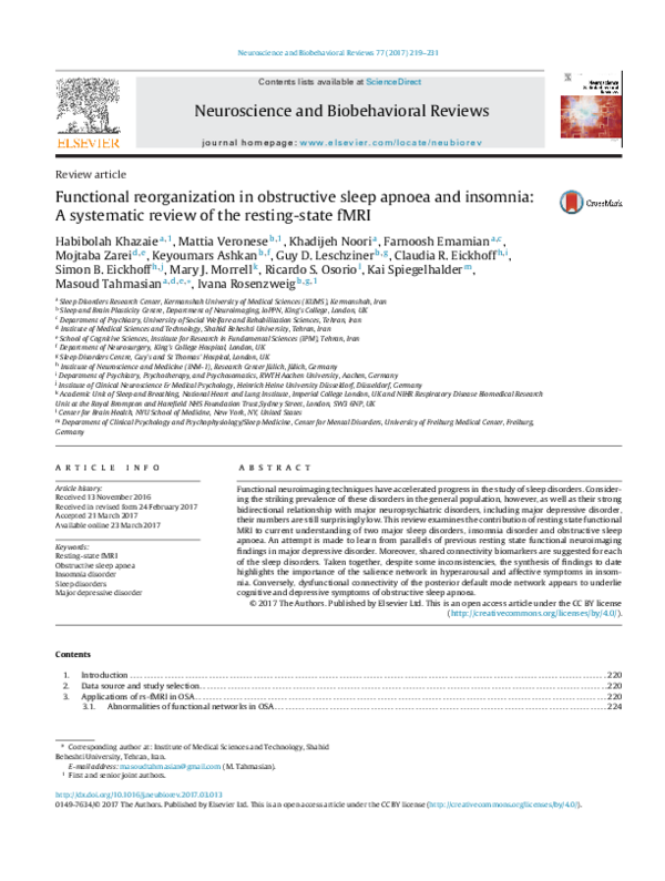 (PDF) Functional Reorganization in Obstructive Sleep Apnoea and ...