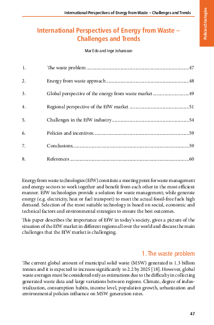 (PDF) International Perspectives of Energy from Waste – Challenges and ...