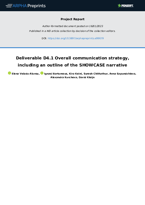 (PDF) Deliverable D4.1 Overall communication strategy, including an ...