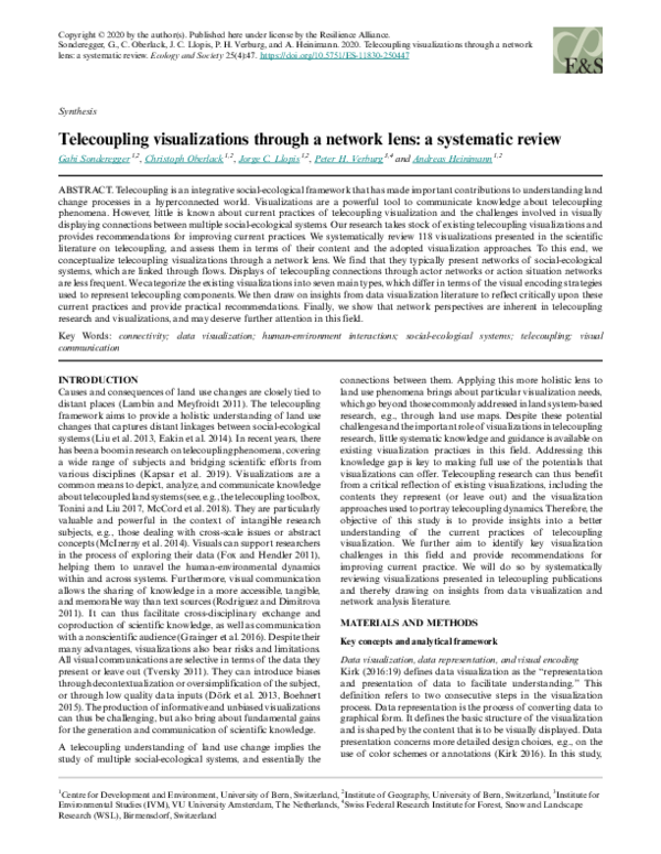 Pdf Telecoupling Visualizations Through A Network Lens A Systematic Review
