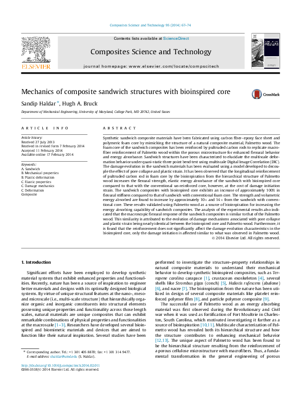 (PDF) Mechanics of composite sandwich structures with bioinspired core ...