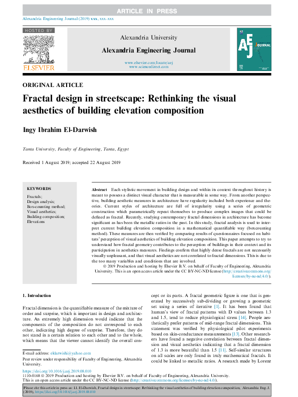 (PDF) Fractal design in streetscape: Rethinking the visual aesthetics ...