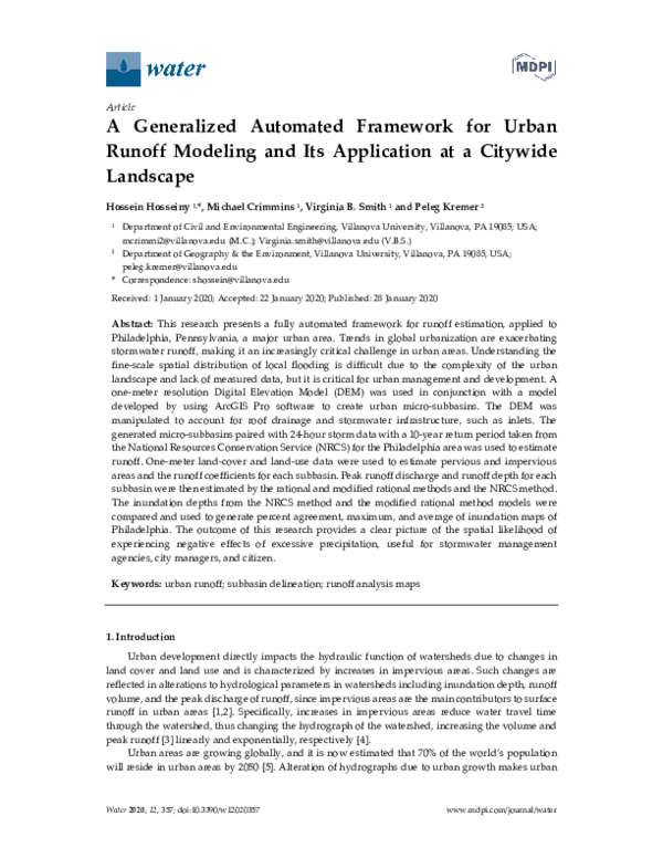 (PDF) A Generalized Automated Framework for Urban Runoff Modeling and ... (PDF) A Generalized Automated Framework for Urban Runoff Modeling and ...