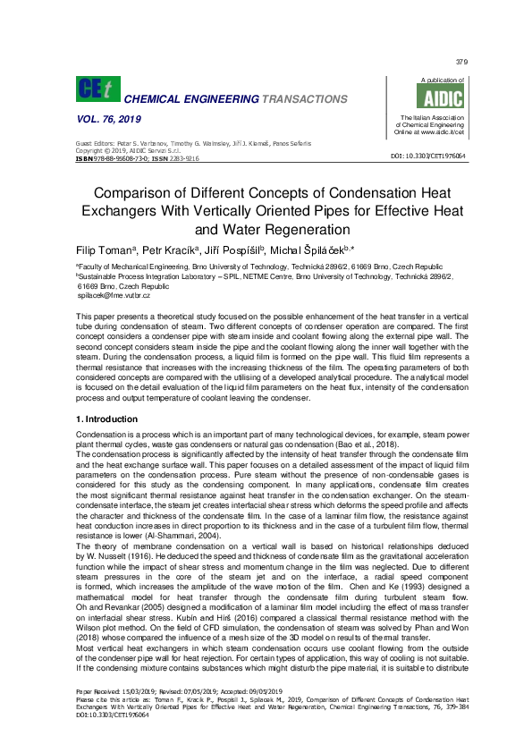 (PDF) Comparison of Different Concepts of Condensation Heat Exchangers With Vertically Oriented ...
