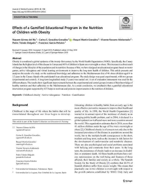 (PDF) Effects of a Gamified Educational Program in the Nutrition of ...