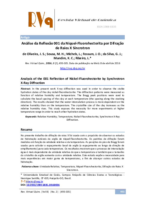 (PDF) Analysis of the 001 Reflection of Nickel-Fluorohectorite by ...