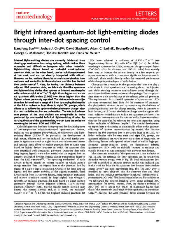 (PDF) Bright infrared quantum-dot light-emitting diodes through inter ...