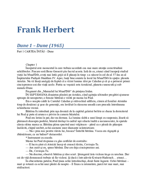 (PDF) Frank Herbert Dune 1 Dune 1965