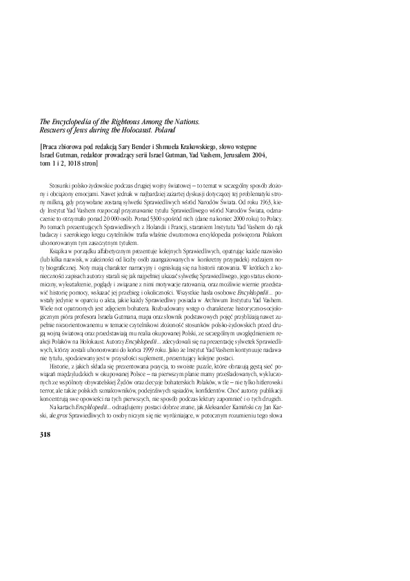 (PDF) The Encyclopedia of the Righteous Among the Nations: Rescuers of ...