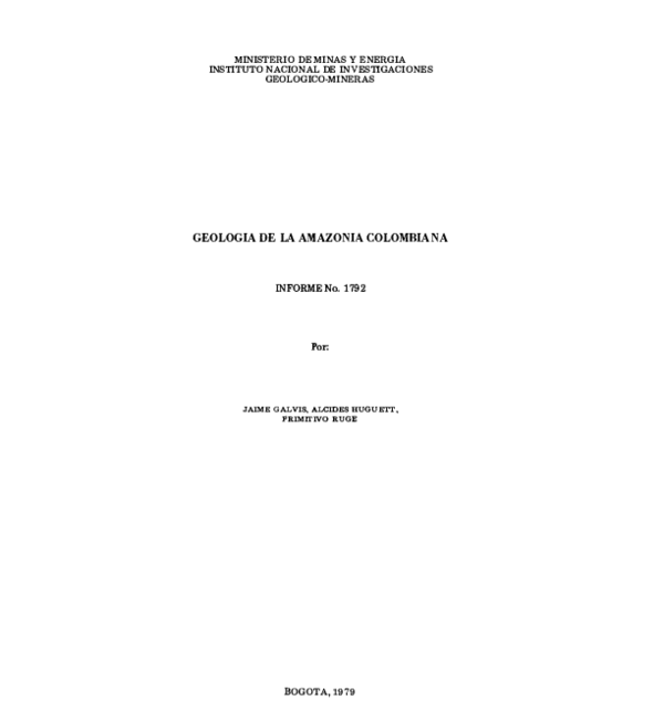 (PDF) Geología de la Amazonía colombiana