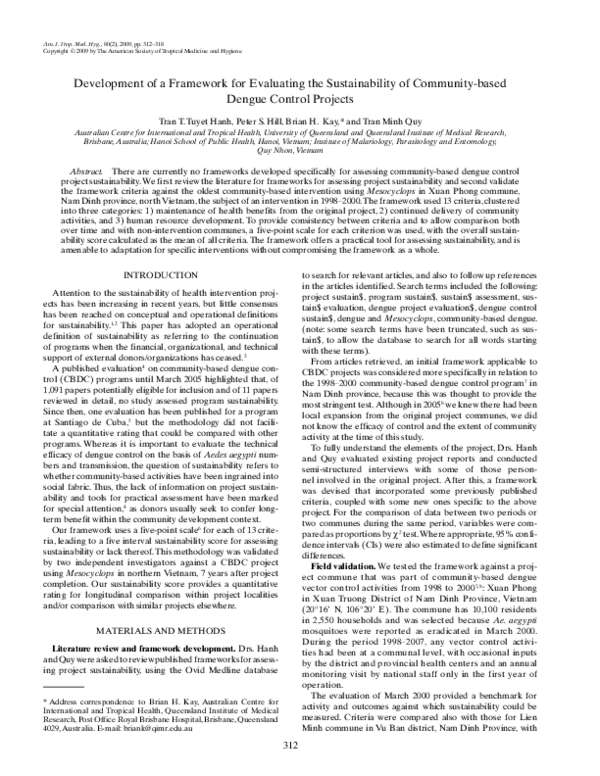 (PDF) Development of a Framework for Evaluating the Sustainability of ...