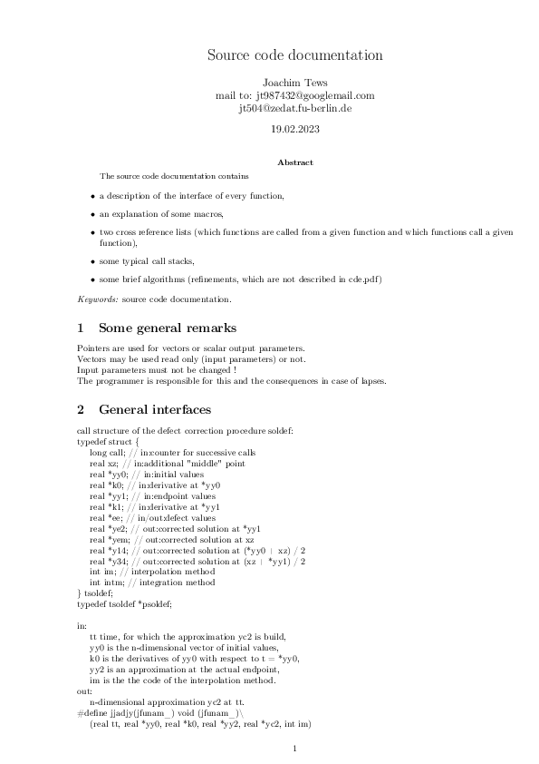 (PDF) Source code documentation