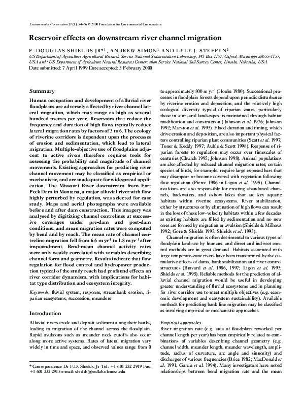 (PDF) Reservoir effects on downstream river channel migration