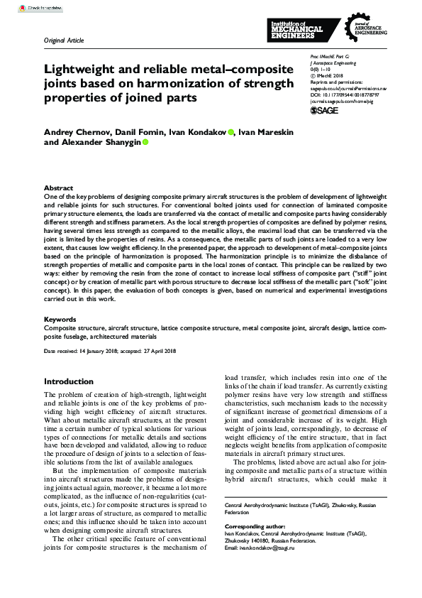(PDF) Lightweight and reliable metal–composite joints based on ...