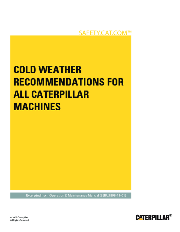 (PDF) COLD WEATHER RECOMMENDATIONS FOR ALL CATERPILLAR MACHINES