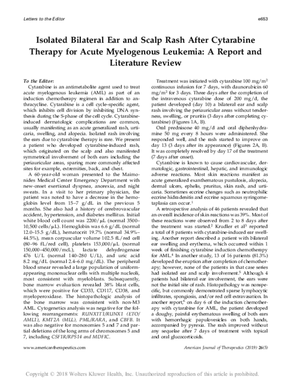 (PDF) Isolated Bilateral Ear and Scalp Rash After Cytarabine Therapy ...