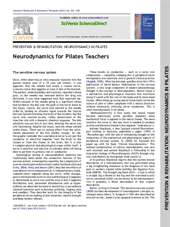 (PDF) Neurodynamics for Pilates Teachers