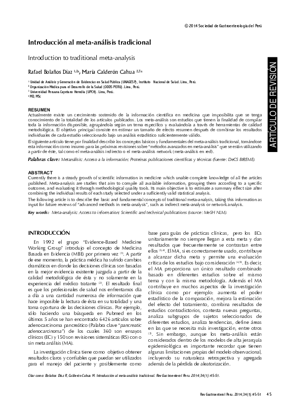 (PDF) [Introduction to traditional meta-analysis]