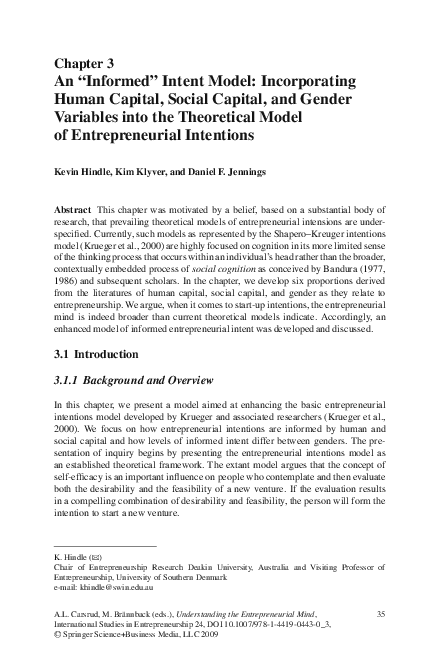 (PDF) An “Informed” Intent Model: Incorporating Human Capital, Social ...