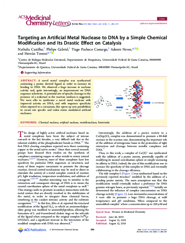(PDF) Targeting an Artificial Metal Nuclease to DNA by a Simple ...