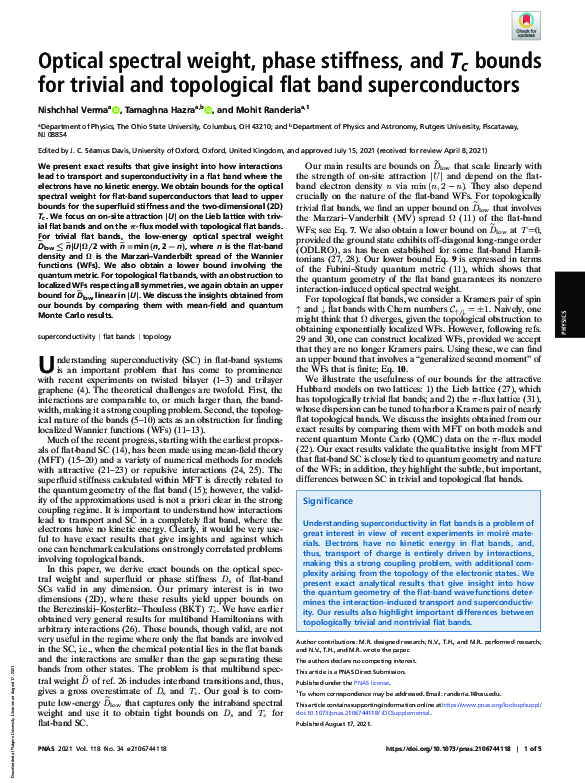 (PDF) Optical spectral weight, phase stiffness, and T c bounds for ...