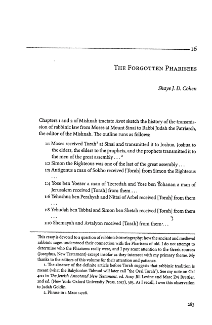 (PDF) Shaye J.D. Cohen, “The Forgotten Pharisees,” in Joseph Sievers ...