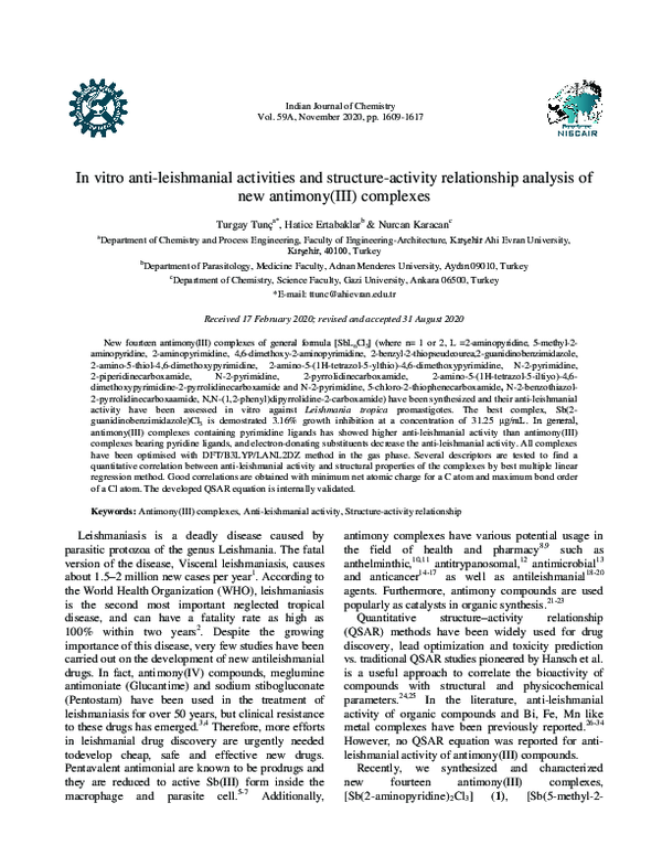 (PDF) In vitro anti-leishmanial activities and structure-activity ...