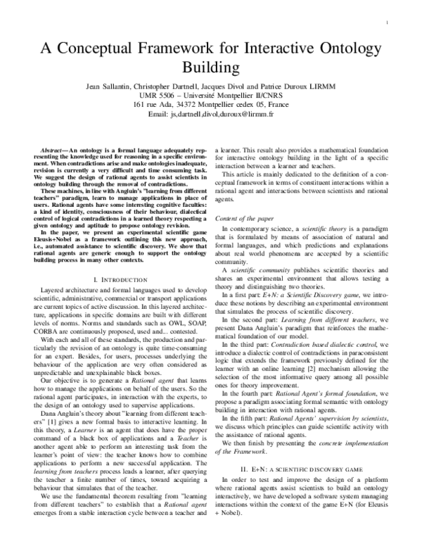 (PDF) Conceptual framework for interactive ontology building