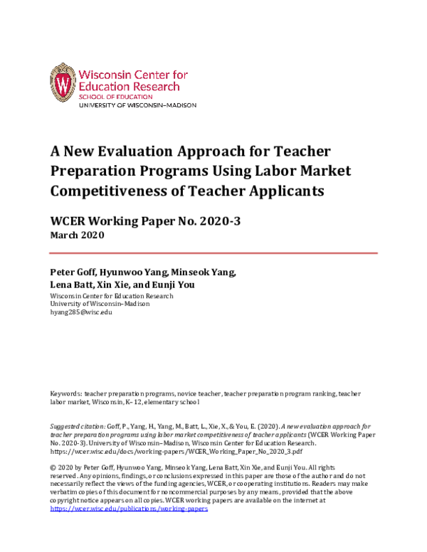(PDF) A new evaluation approach for teacher preparation programs using ...