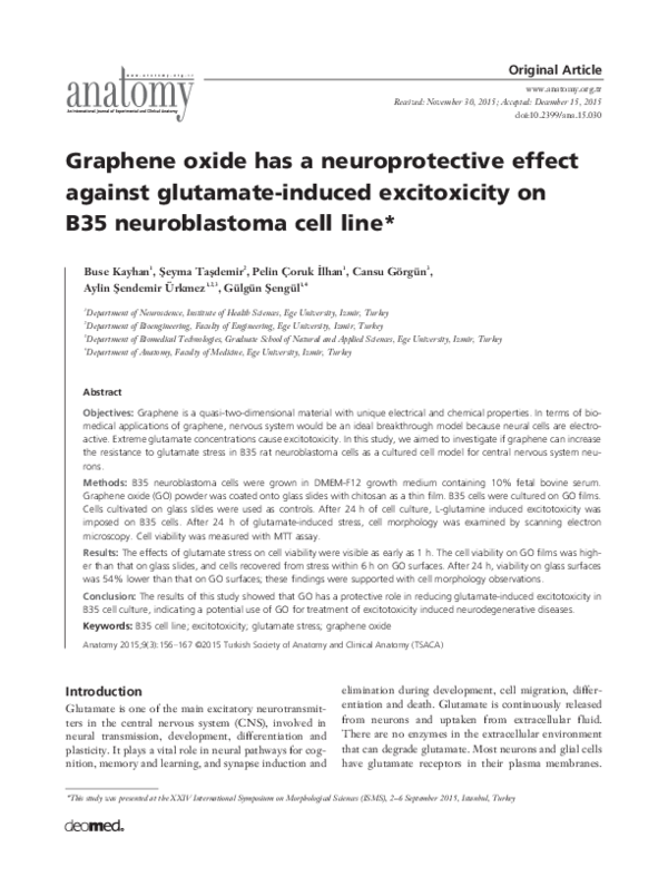 (PDF) Graphene oxide has a neuroprotective effect against glutamate ...