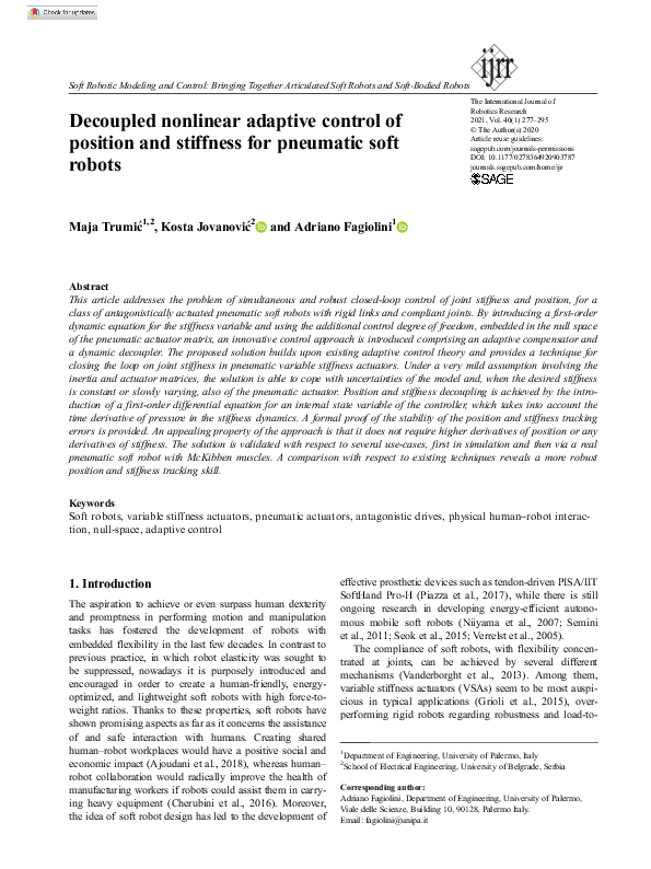 Pdf Soft Robotic Modeling And Control Bringing Together Articulated Soft Robots And Soft
