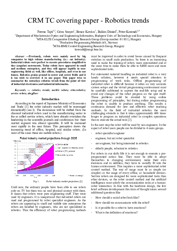 Pdf Crm Tc Covering Paper Robotics Trends