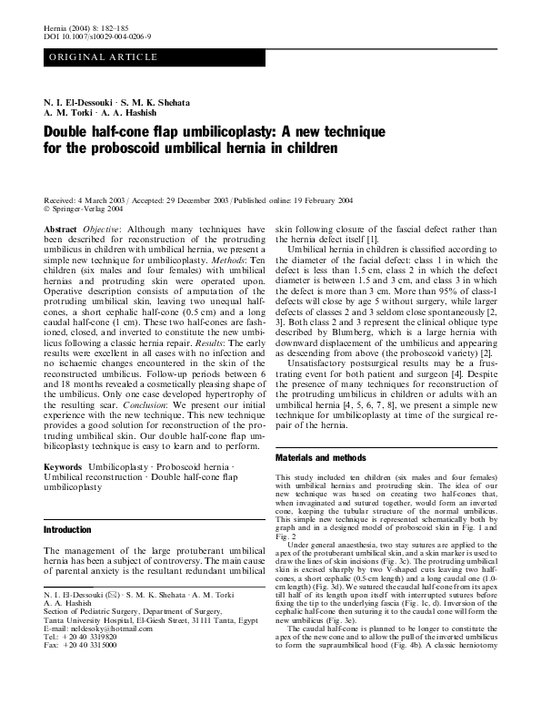 (PDF) Double half-cone flap umbilicoplasty: A new technique for the ...