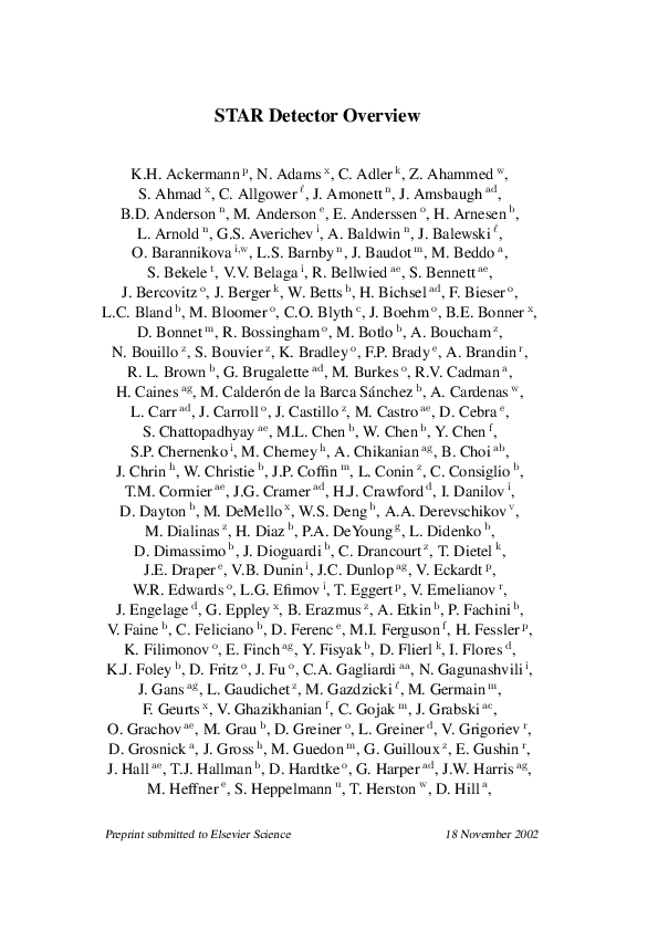 (PDF) STAR detector overview