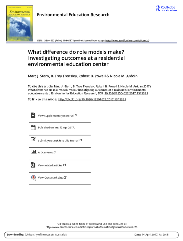 (PDF) What difference do role models make? Investigating outcomes at a ...