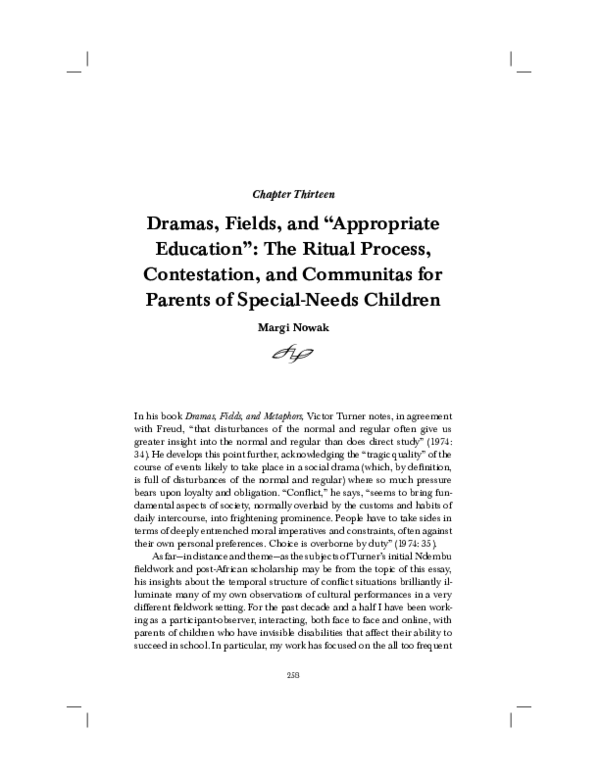 (PDF) Chapter Thirteen. Dramas, Fields, and “Appropriate Education ...