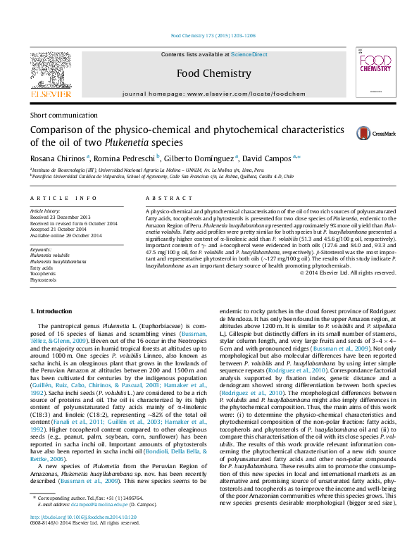 (PDF) Comparison of the physico-chemical and phytochemical characteristics of the oil of two ...