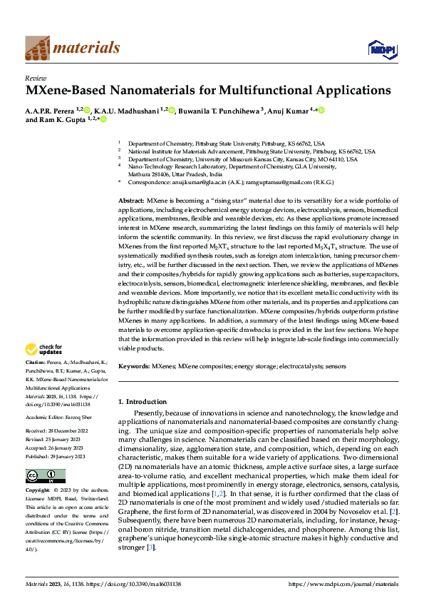(PDF) MXene-Based Nanomaterials for Multifunctional Applications
