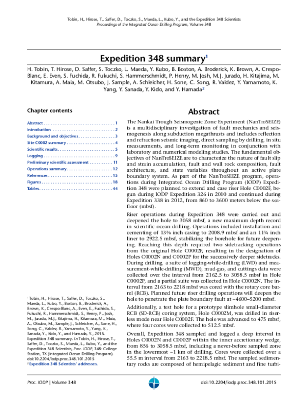 (PDF) Expedition 348 summary