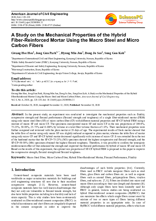 (PDF) A Study on the Mechanical Properties of the Hybrid Fiber ...