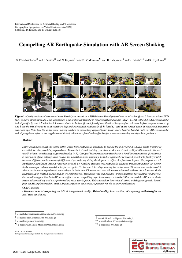 (PDF) Compelling AR Earthquake Simulation with AR Screen Shaking