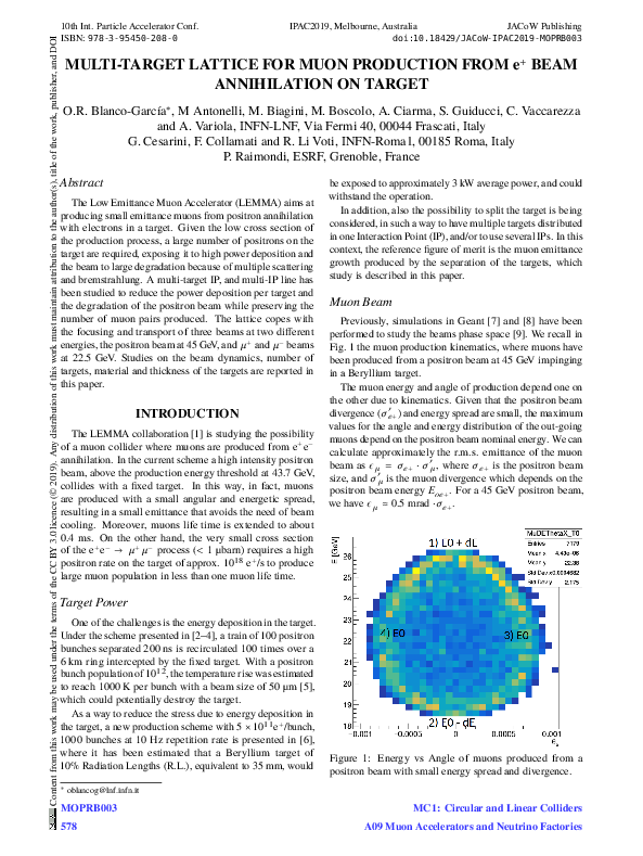 (PDF) Multi-Target Lattice for Muon Production From e⁺ Beam ...