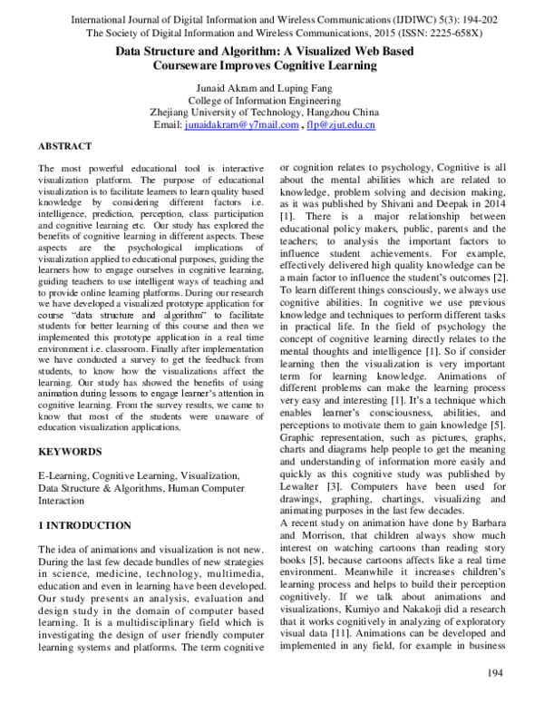 Pdf Data Structure And Algorithm A Visualized Web Based Courseware