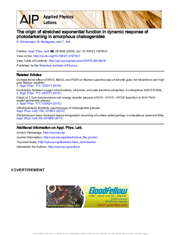 (PDF) The origin of stretched exponential function in dynamic response ...