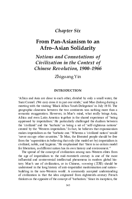 (PDF) From Pan-Asianism to an Afro-Asian Solidarity