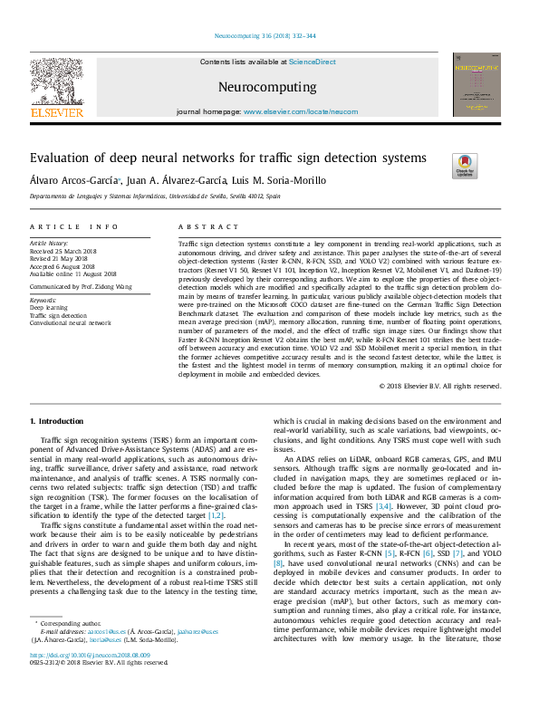 Pdf Evaluation Of Deep Neural Networks For Traffic Sign Detection Systems