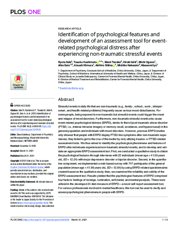 (PDF) Identification of psychological features and development of an ...