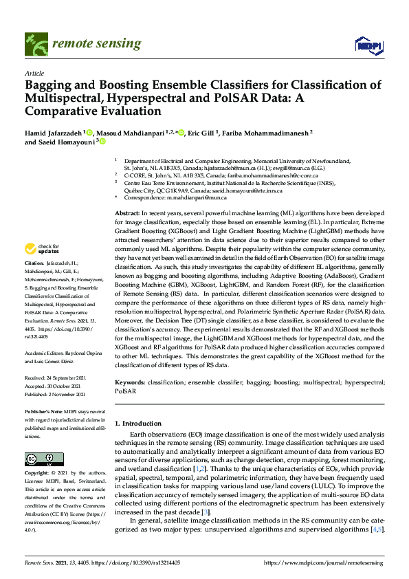(PDF) Bagging and Boosting Ensemble Classifiers for Classification of Multispectral ...