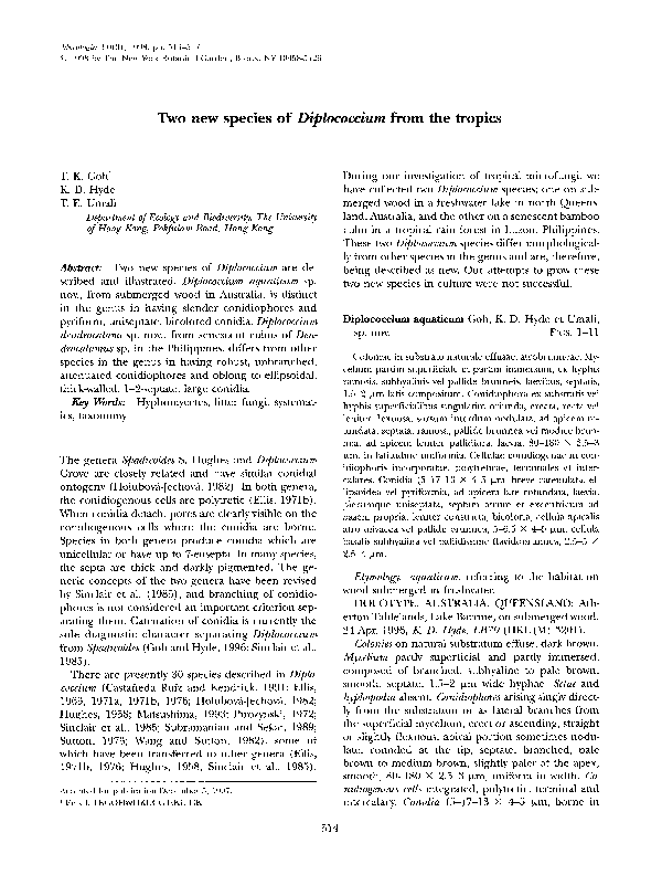 (PDF) New Diplococcium Species from Australia & Philippines